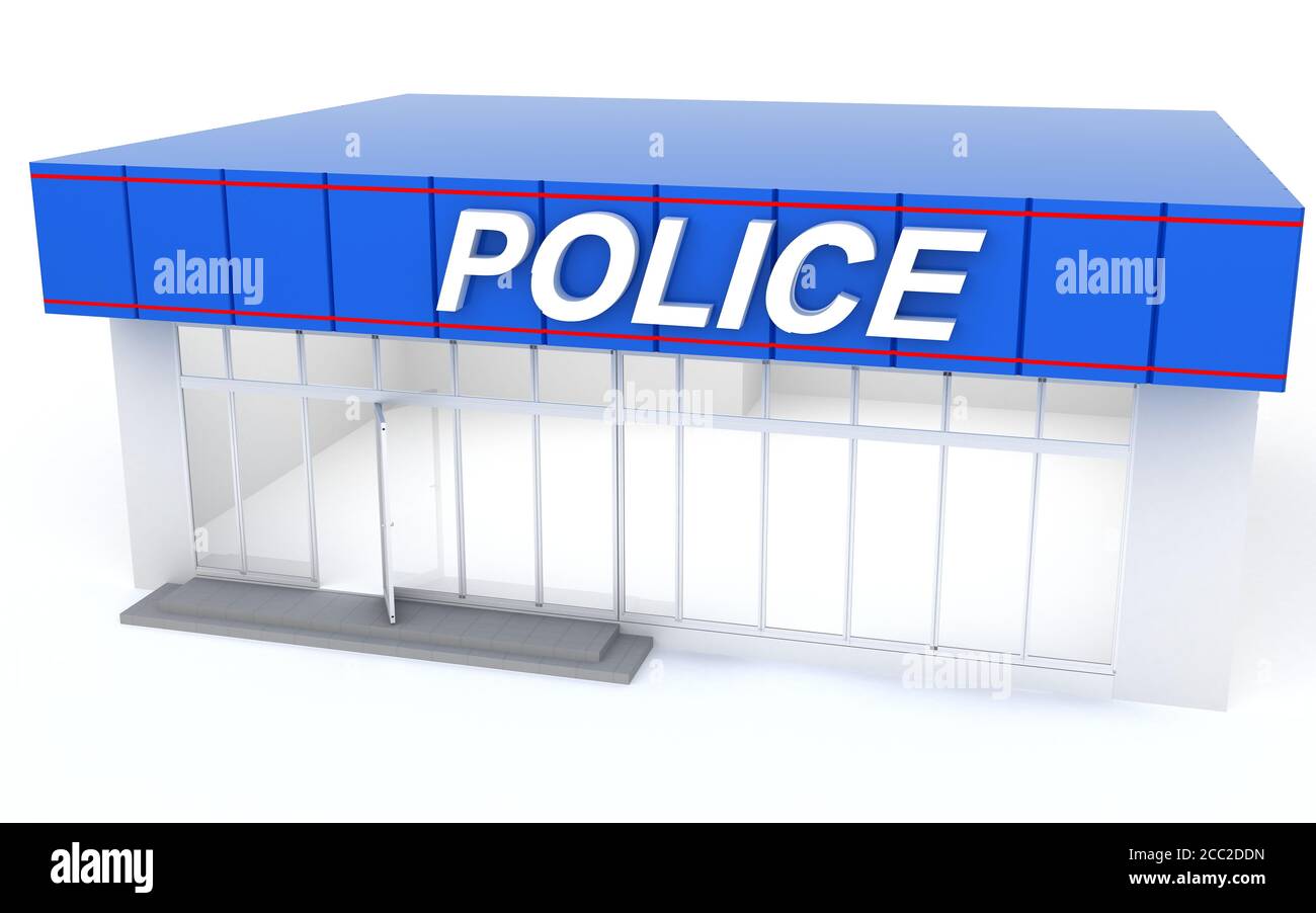 3D illustration of a police office Stock Photo - Alamy
