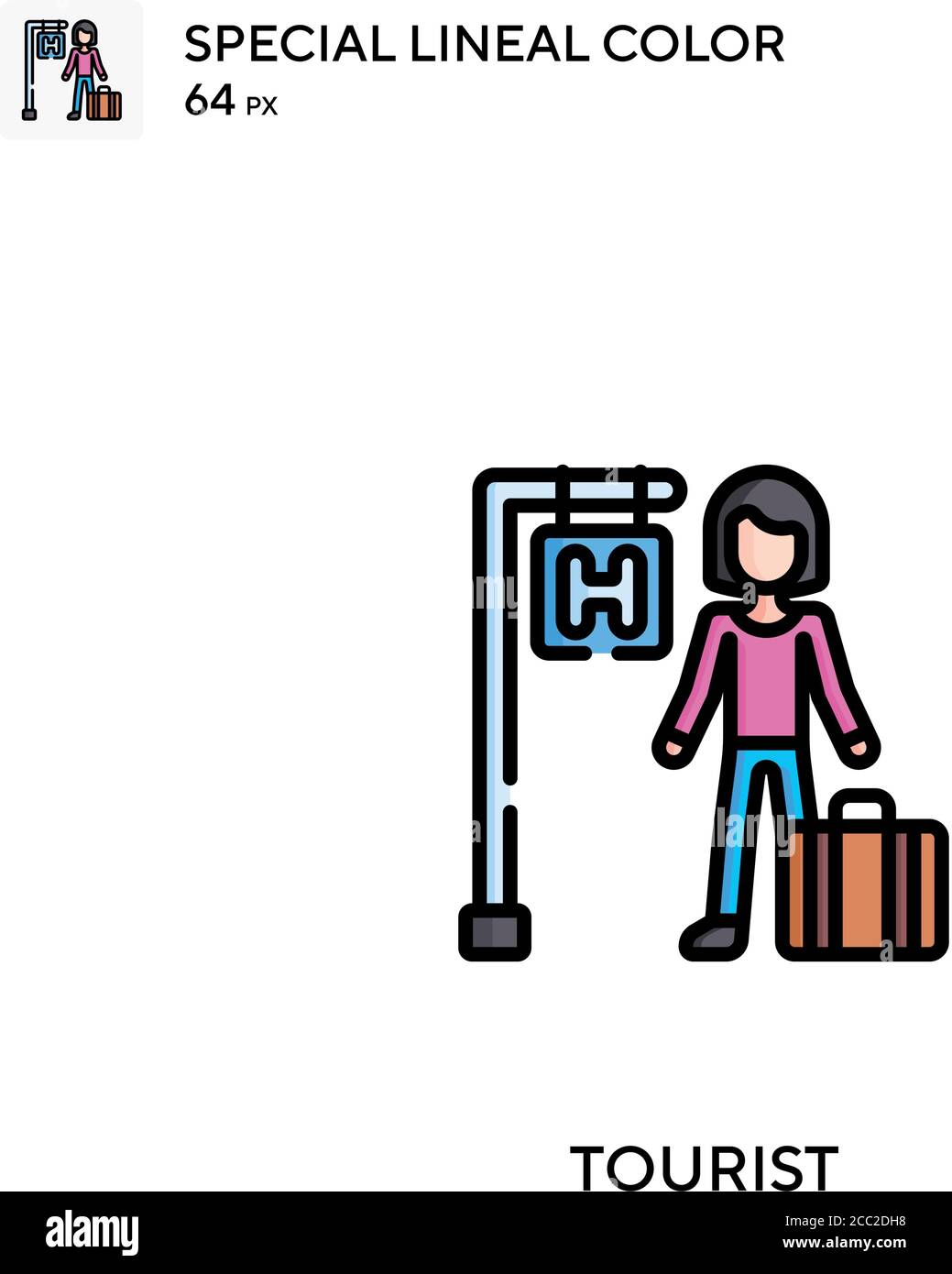 Tourist Special lineal color vector icon. Tourist icons for your ...
