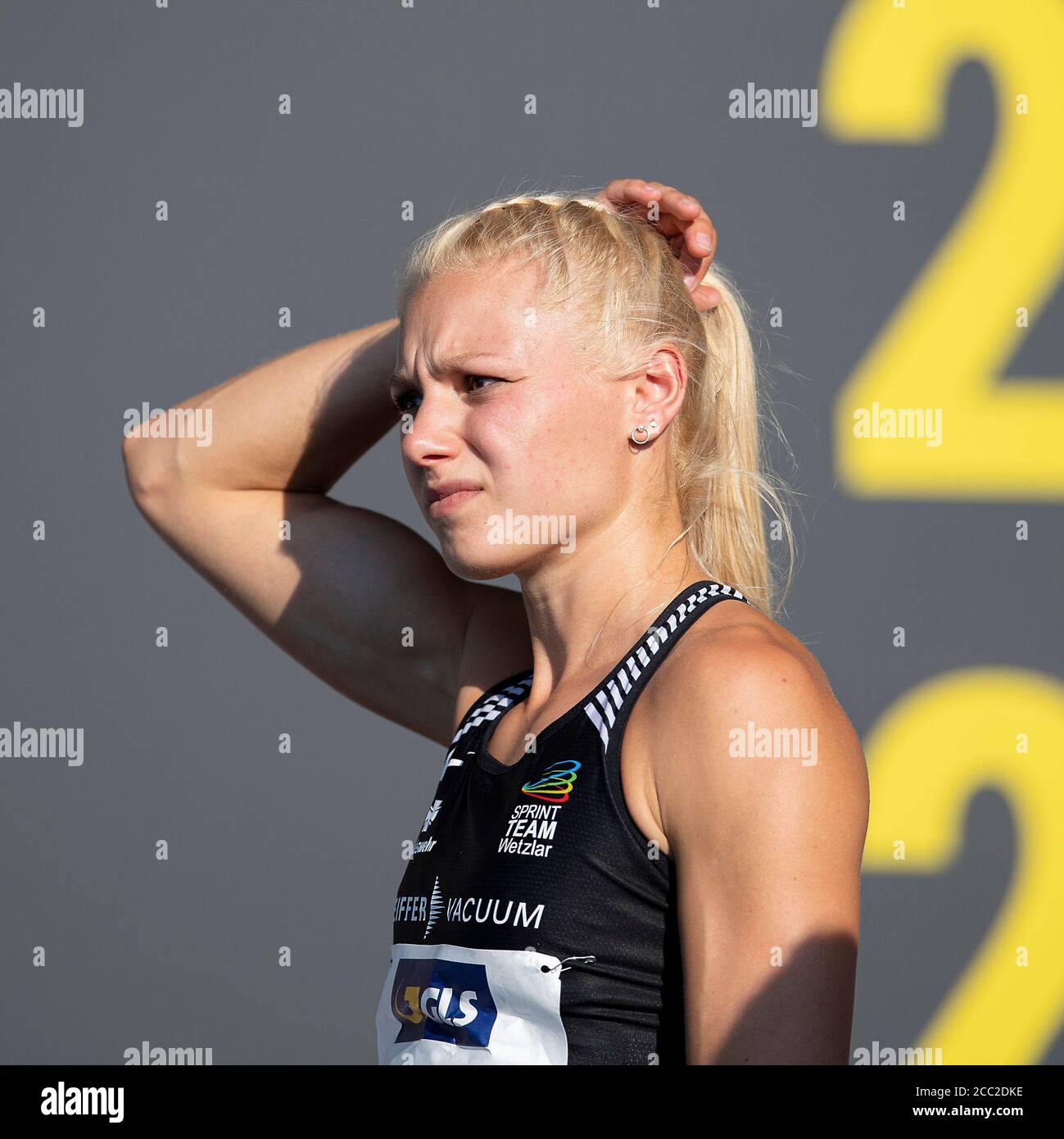 Lisa MAYER (Sprintteam Wetzlar) Women's 100m preliminary run, on 08.08. ...