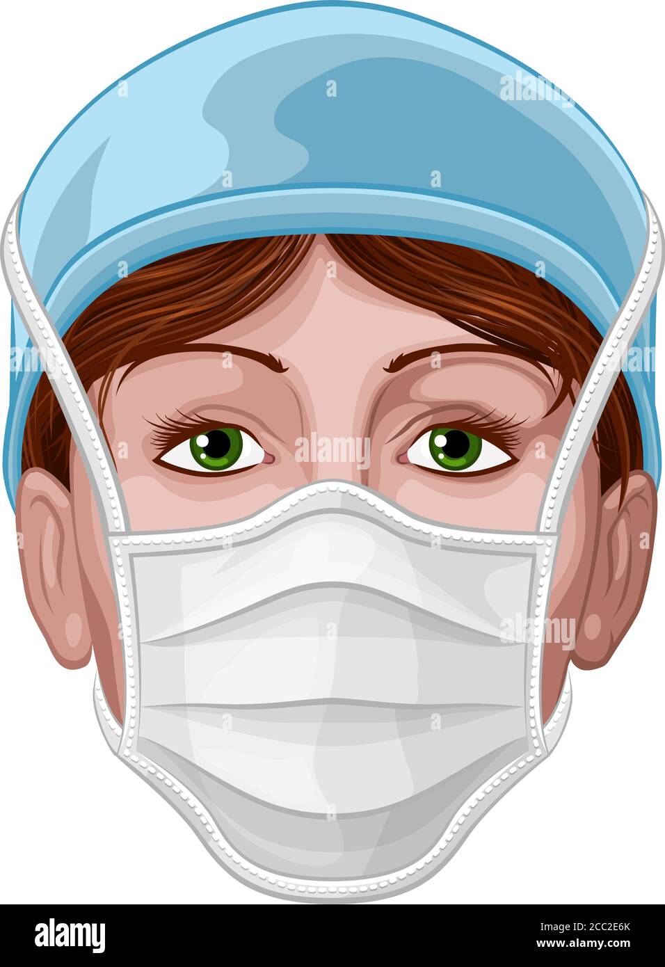 Surgical face mask woman Stock Vector Images - Alamy
