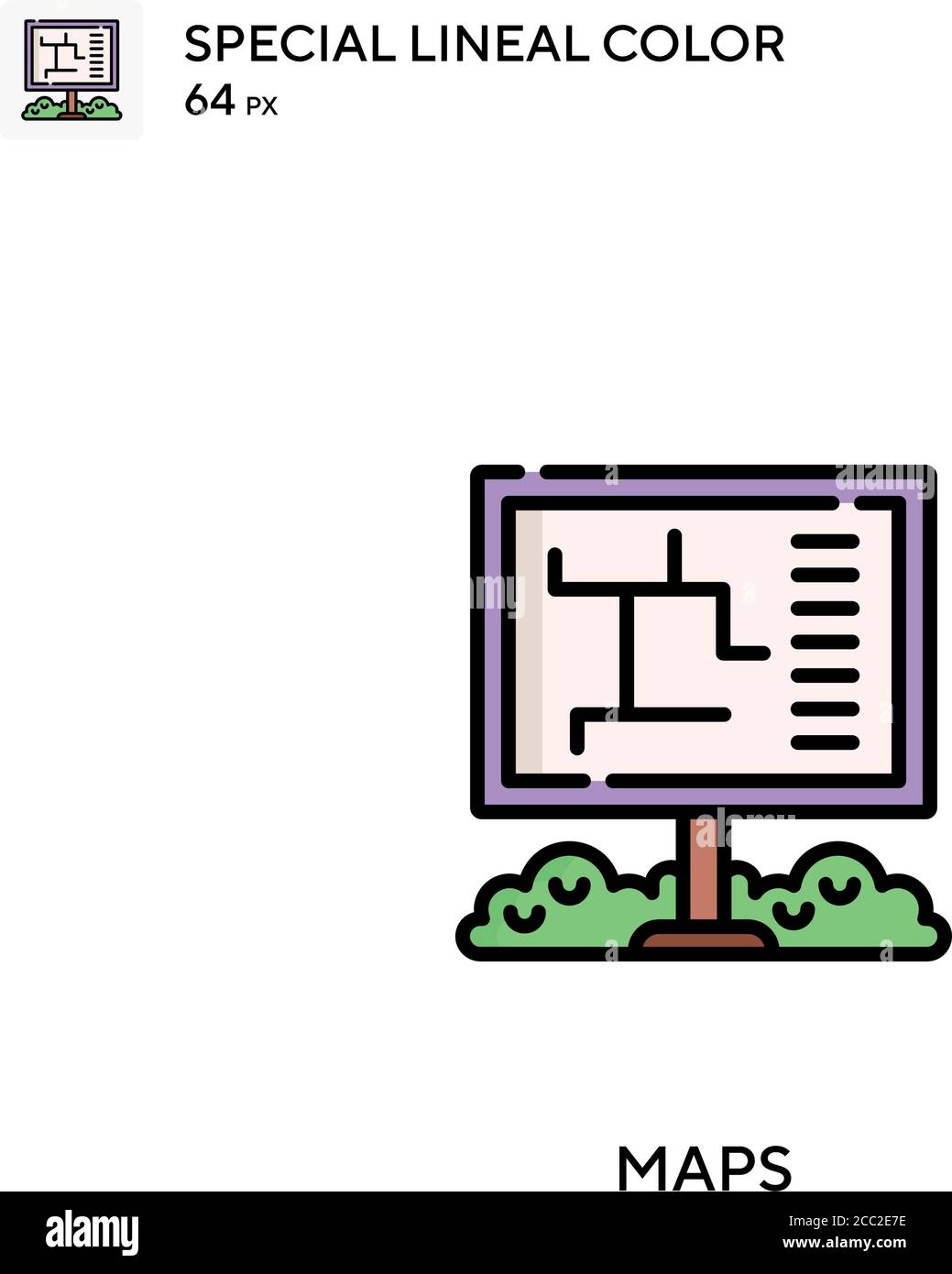 Maps Special lineal color vector icon. Maps icons for your business ...