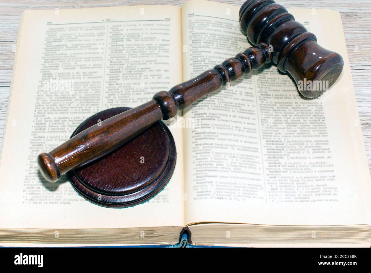 wooden gavel and book Stock Photo - Alamy
