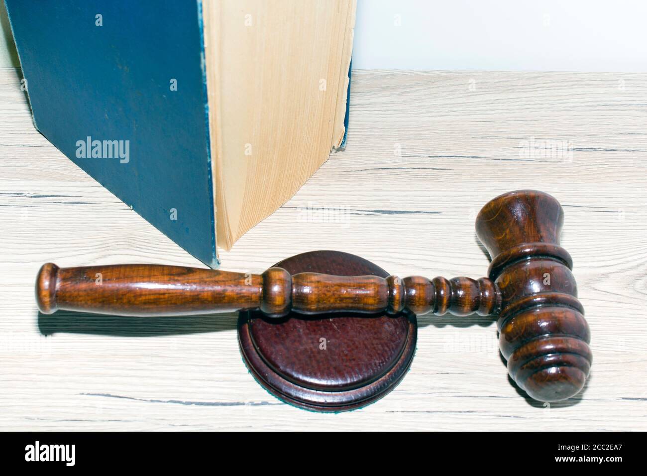 wooden gavel and book Stock Photo - Alamy