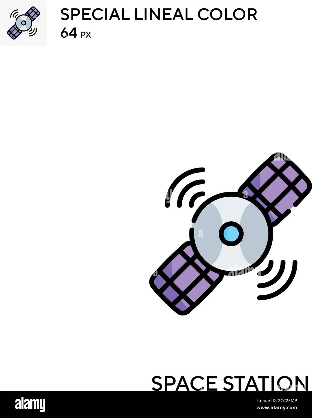 Space station Special lineal color vector icon. Space station icons for ...