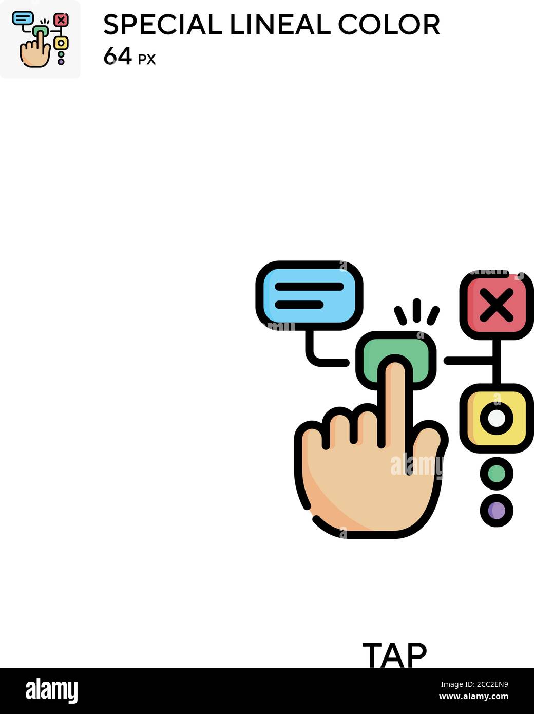 Tap Special lineal color vector icon. Tap icons for your business ...