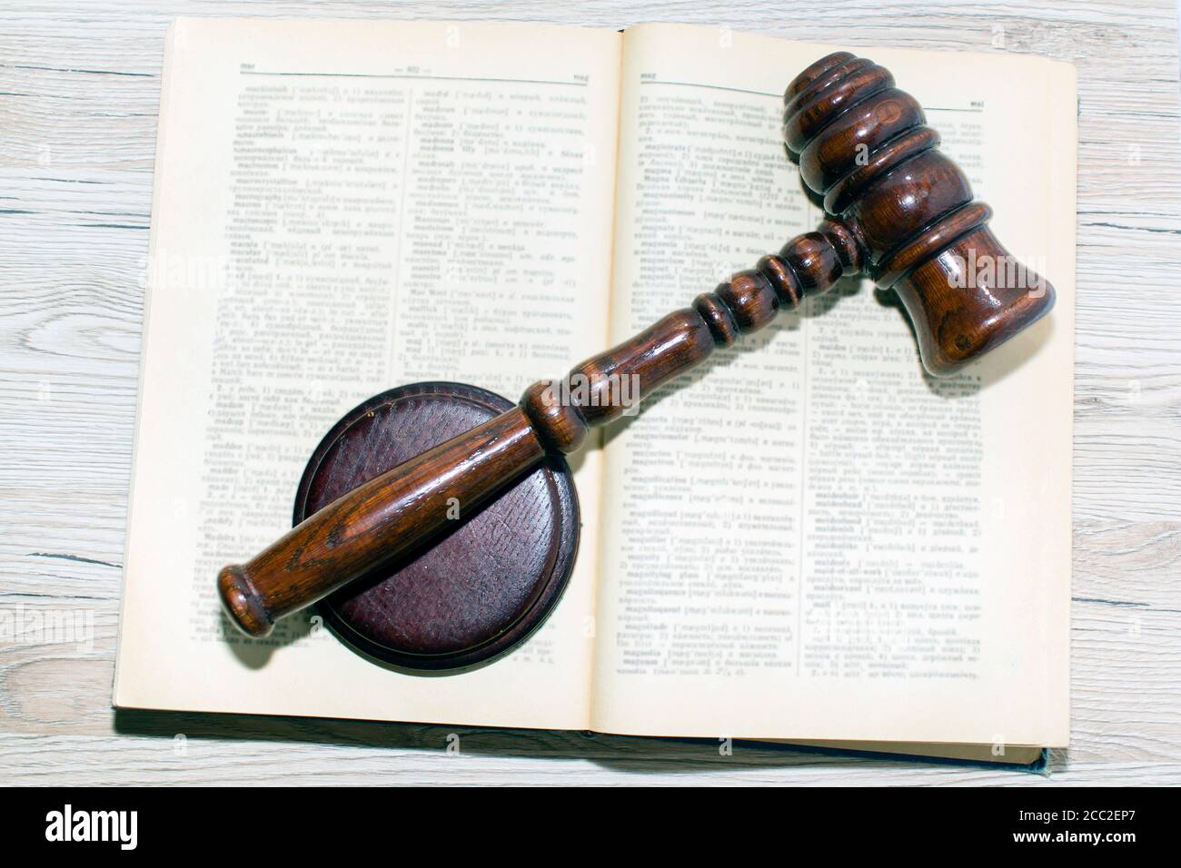 wooden gavel and book Stock Photo - Alamy