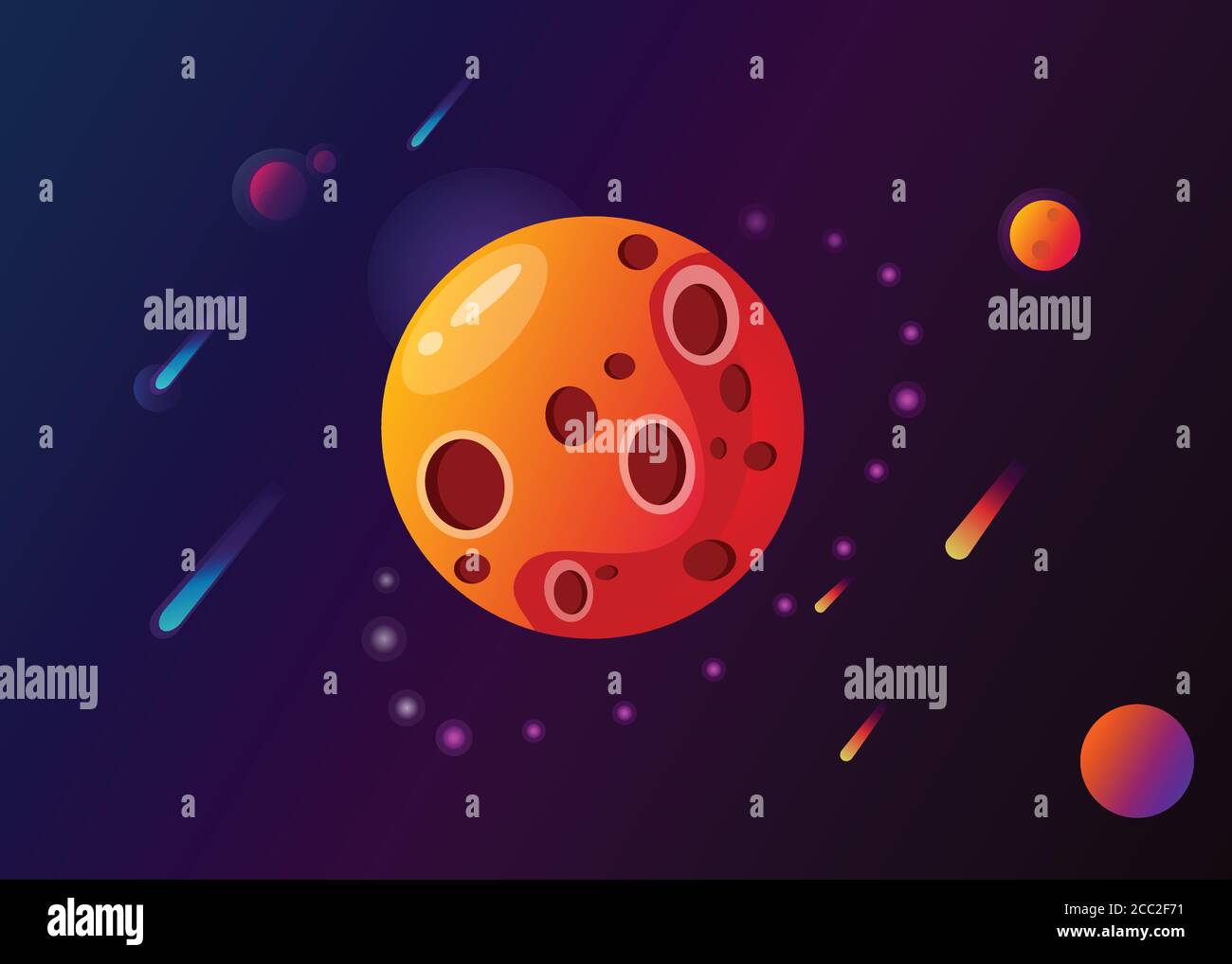 Planets in space against Stock Vector Images - Alamy