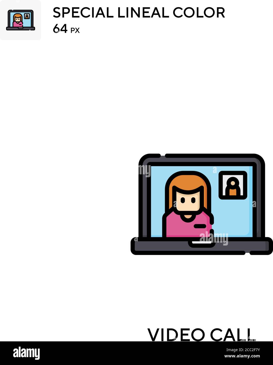 Video call Special lineal color vector icon. Video call icons for your ...
