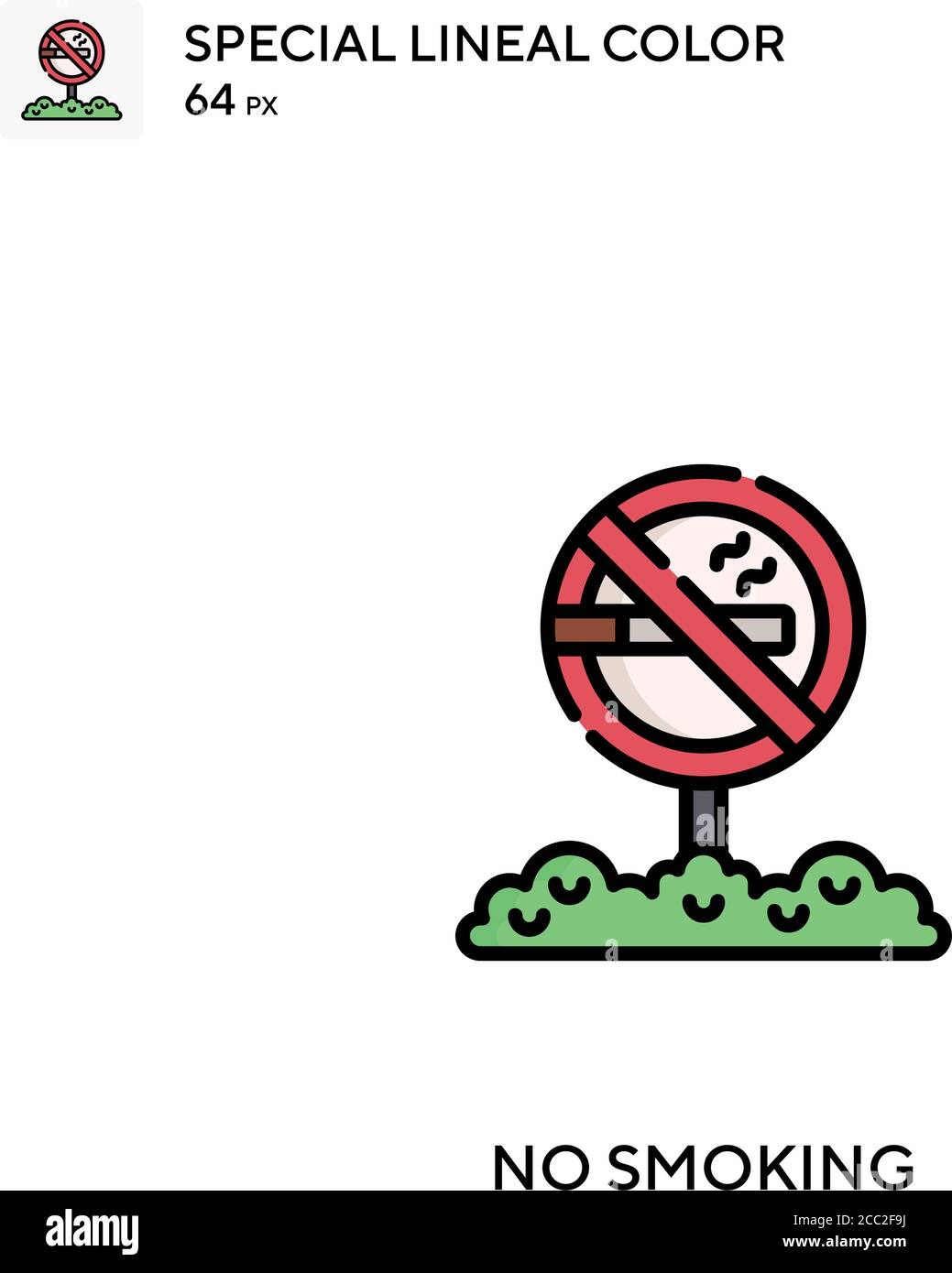 No smoking Special lineal color vector icon. No smoking icons for your ...