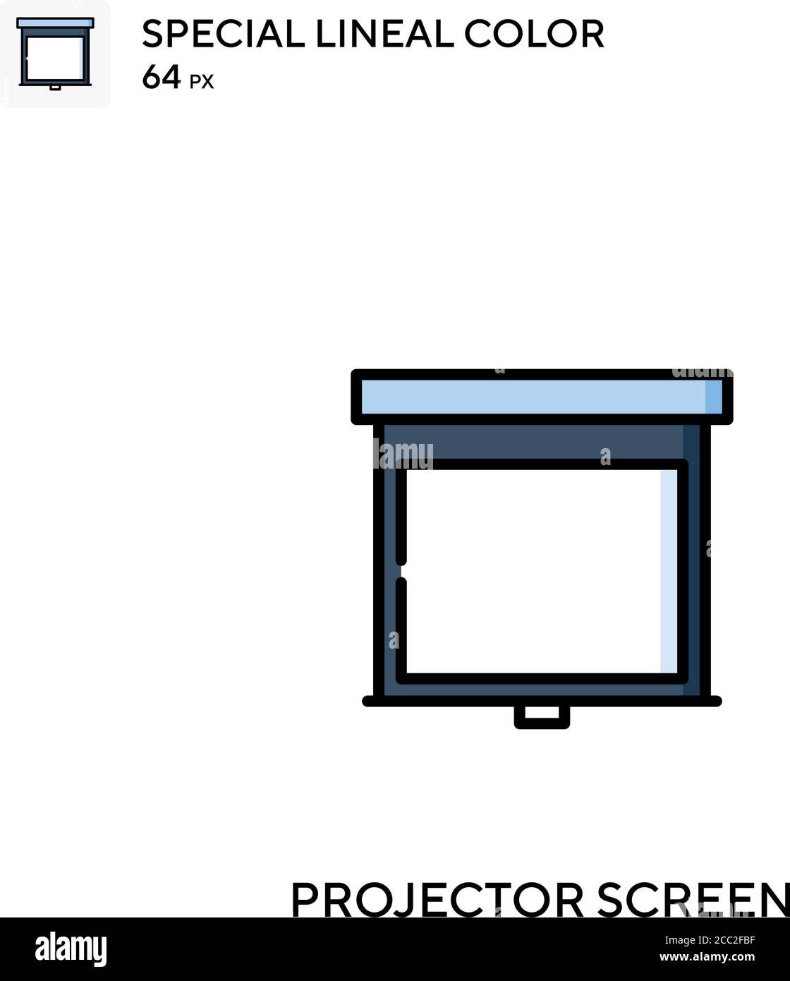 Projector screen Special lineal color vector icon. Projector screen ...