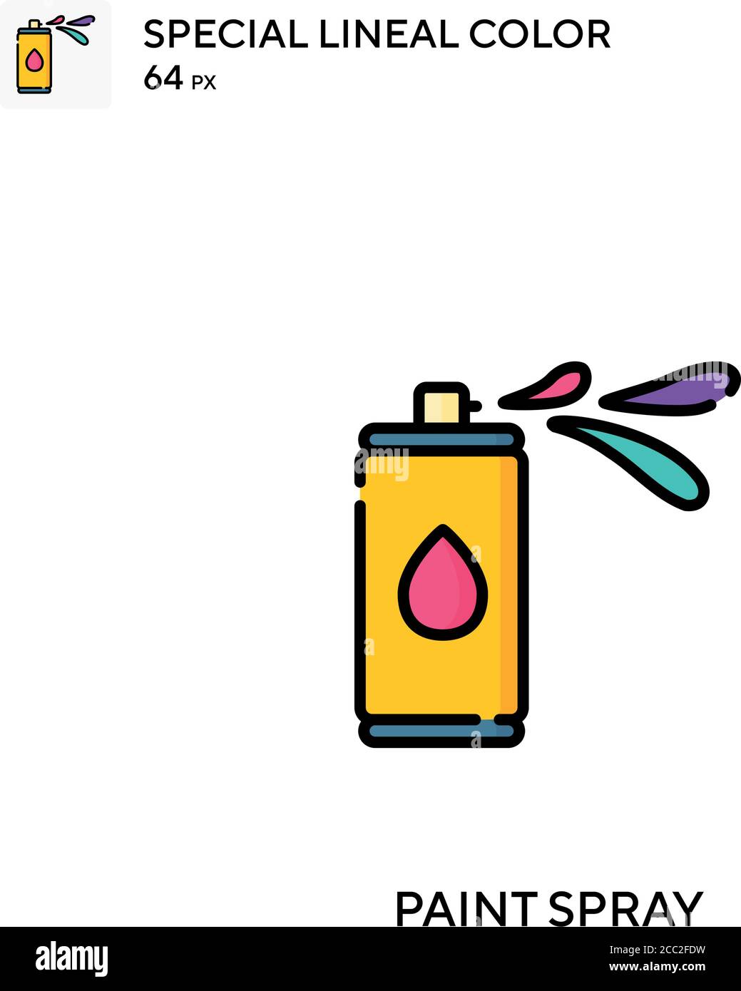 Paint spray Special lineal color vector icon. Paint spray icons for ...