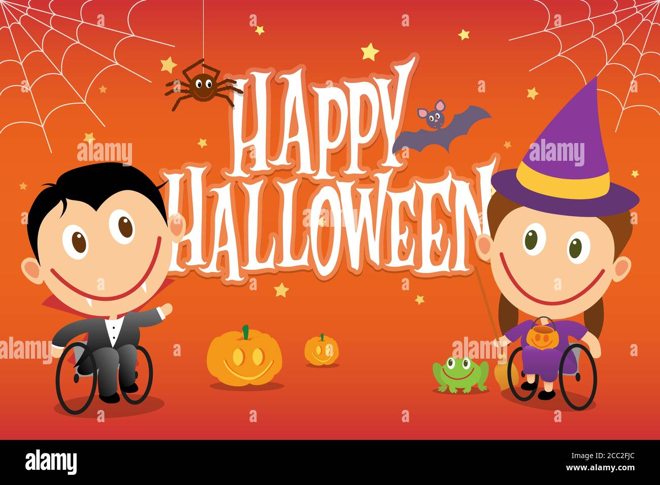 Wheelchair children on halloween costumes. Disabled children dressed as ...