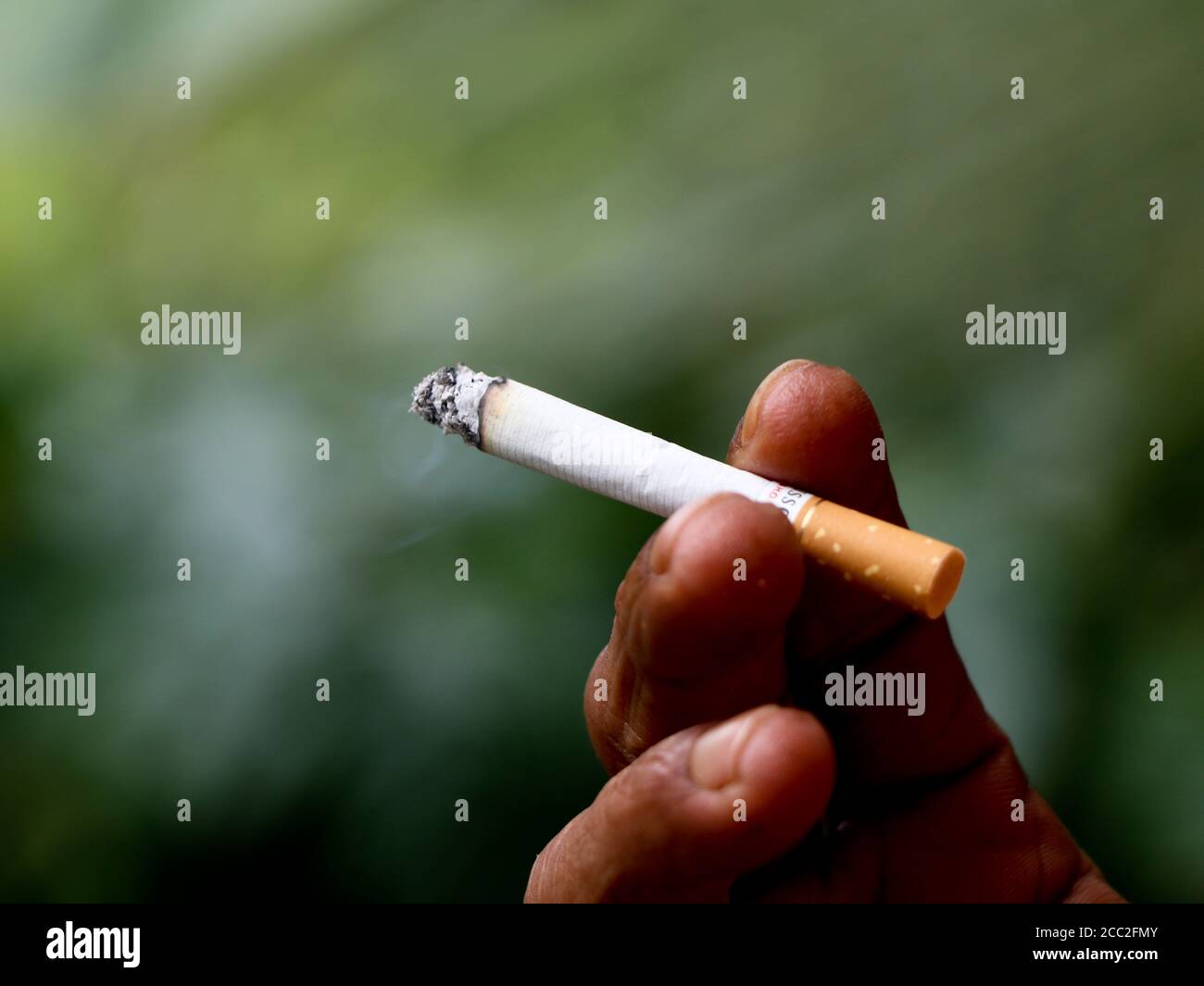 Burning Cigarette In Hand