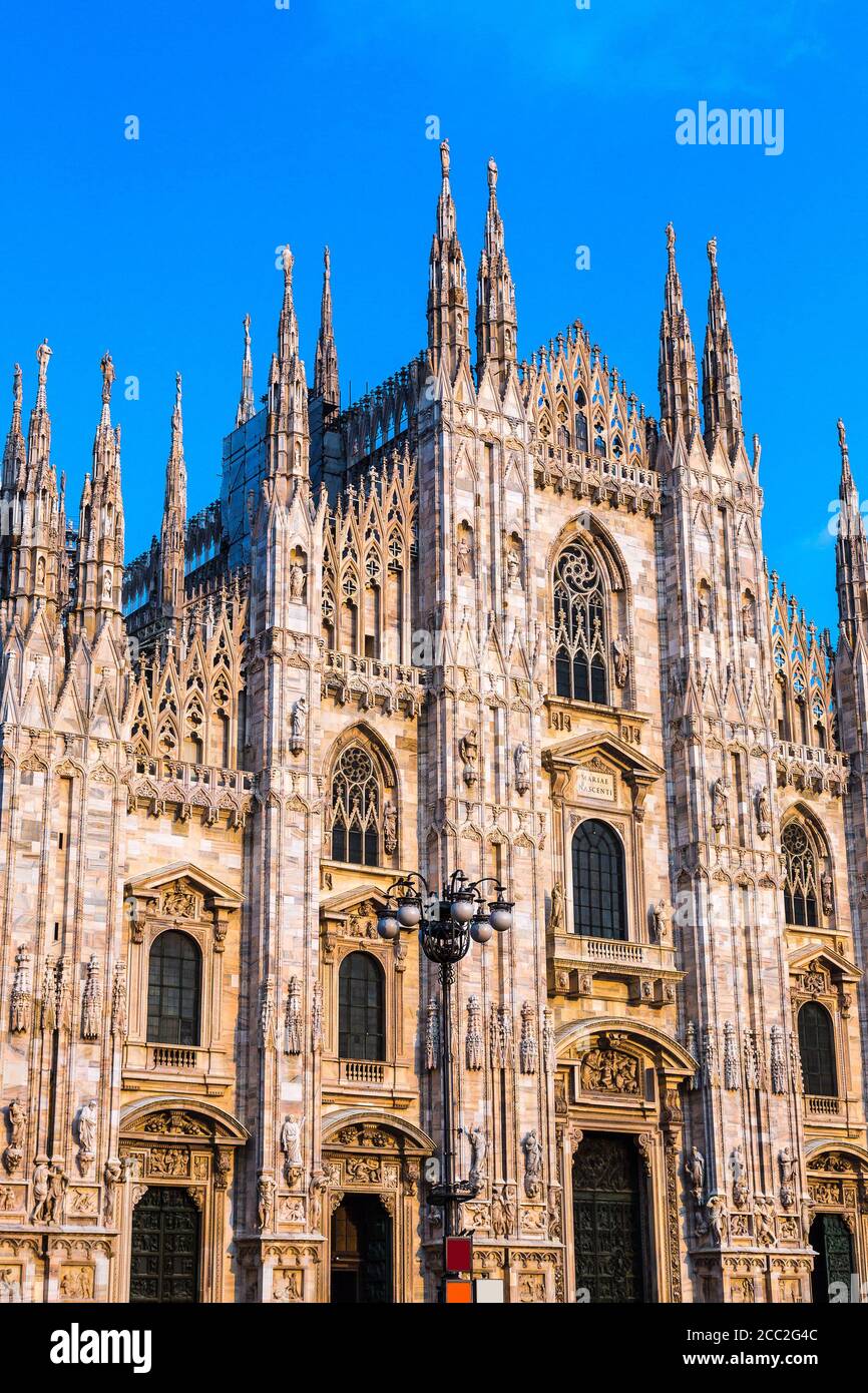 Famous Milan Cathedral, Duomo in a beautiful summer day in Milan, Italy ...