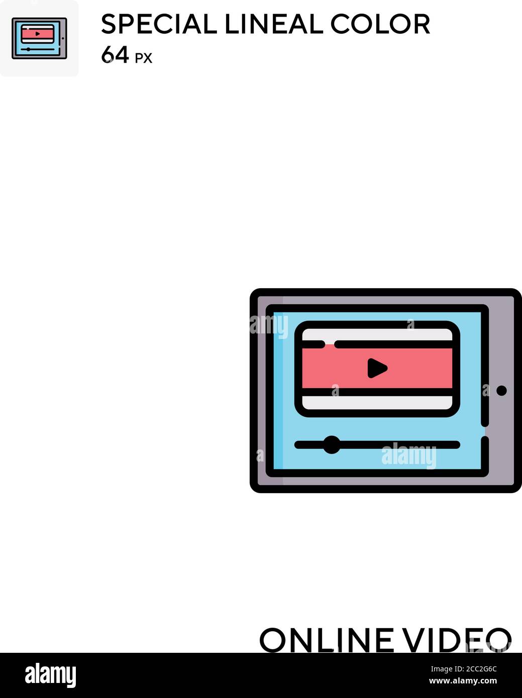Online video Special lineal color vector icon. Online video icons for ...