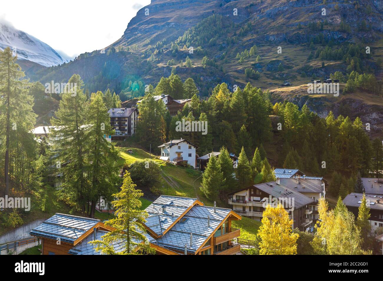 Aerial view zermatt ski resort hi-res stock photography and images - Alamy