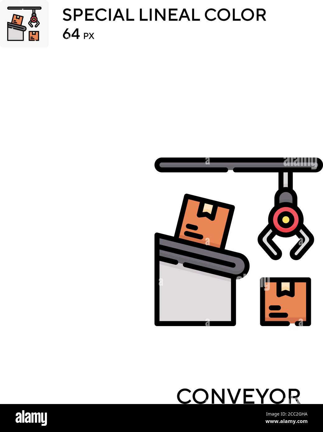 Conveyor Special lineal color vector icon. Conveyor icons for your ...