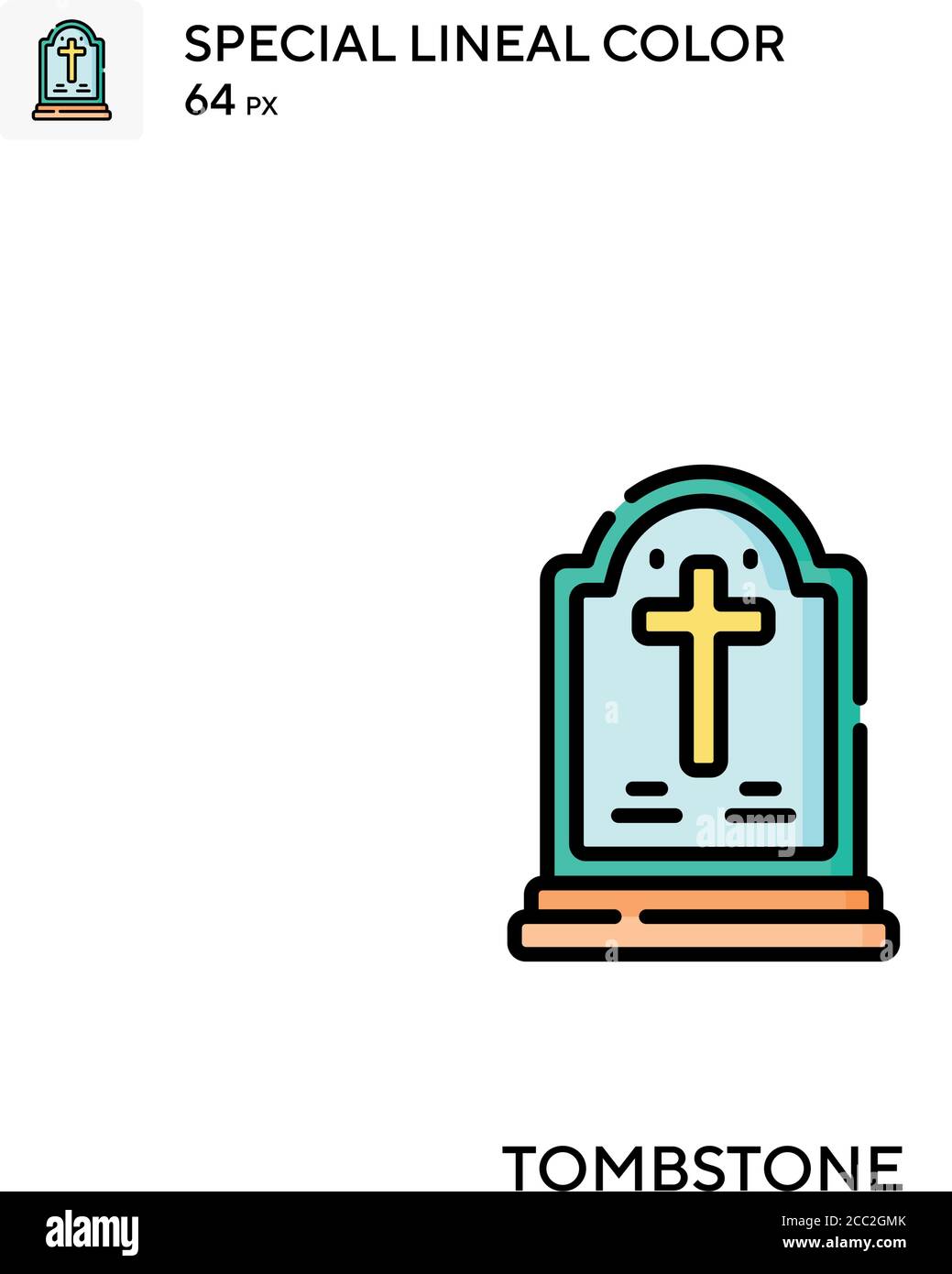 Tombstone Special lineal color vector icon. Tombstone icons for your ...