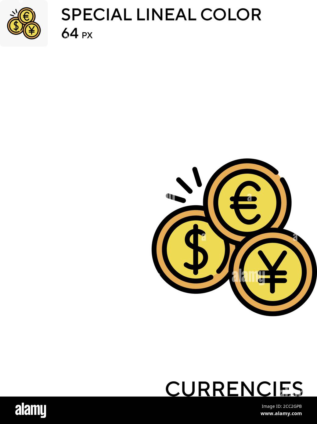 Currencies Special lineal color vector icon. Currencies icons for your ...