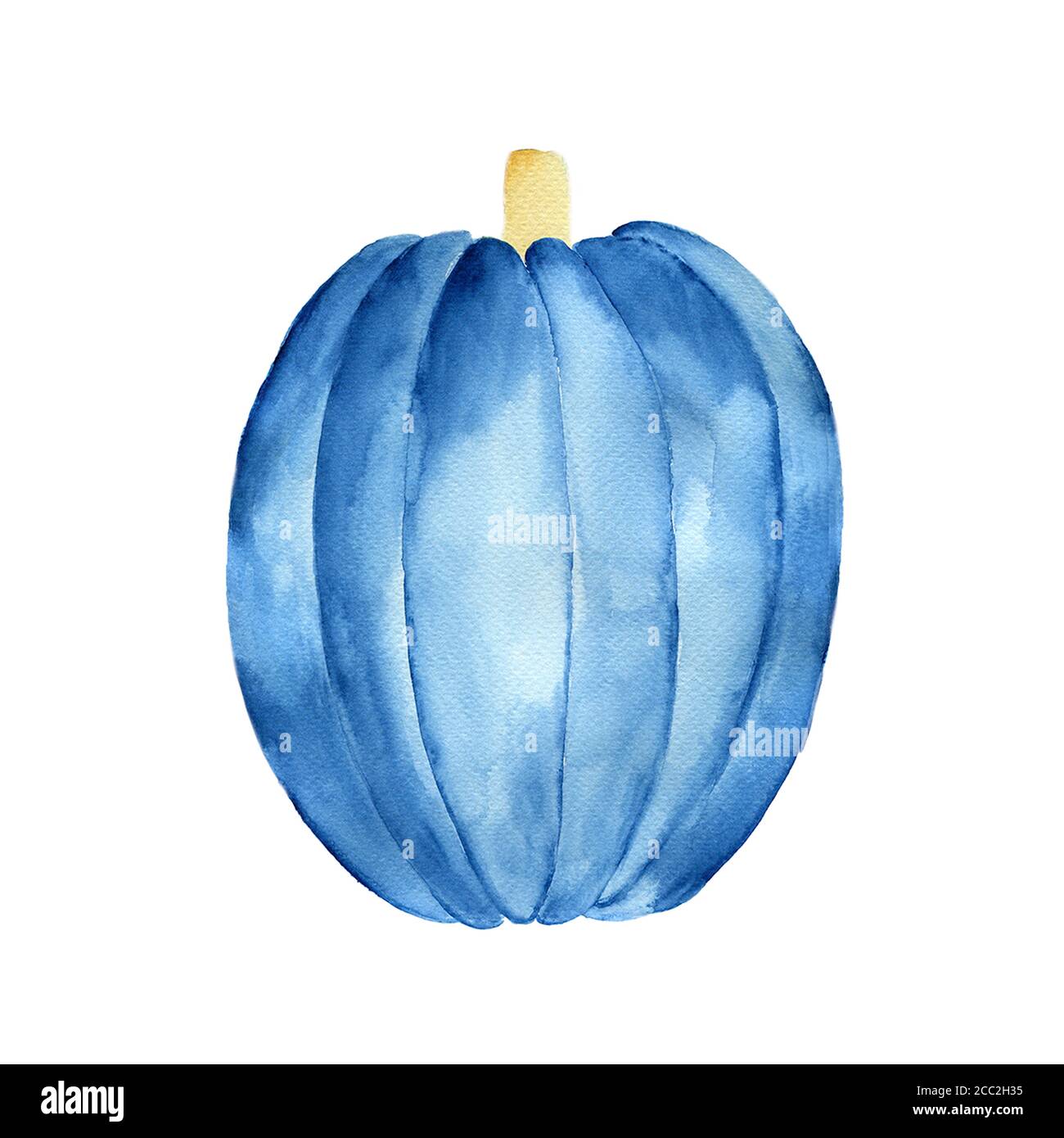 Watercolor illustration of blue pumpkins Stock Photo - Alamy