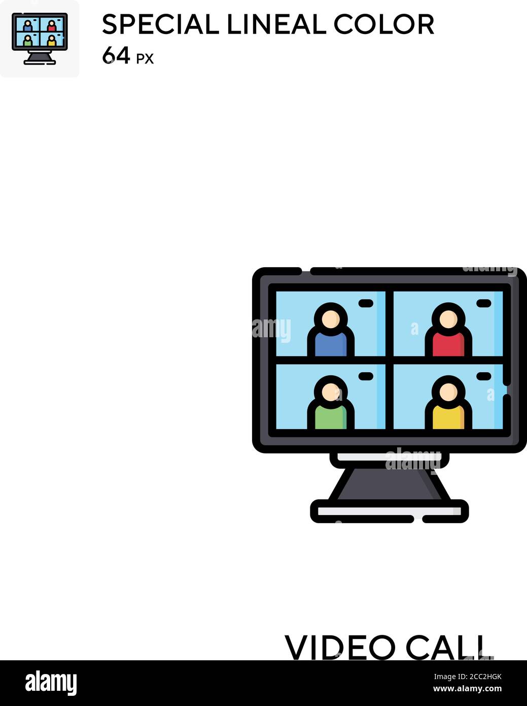 Video call Special lineal color vector icon. Video call icons for your ...