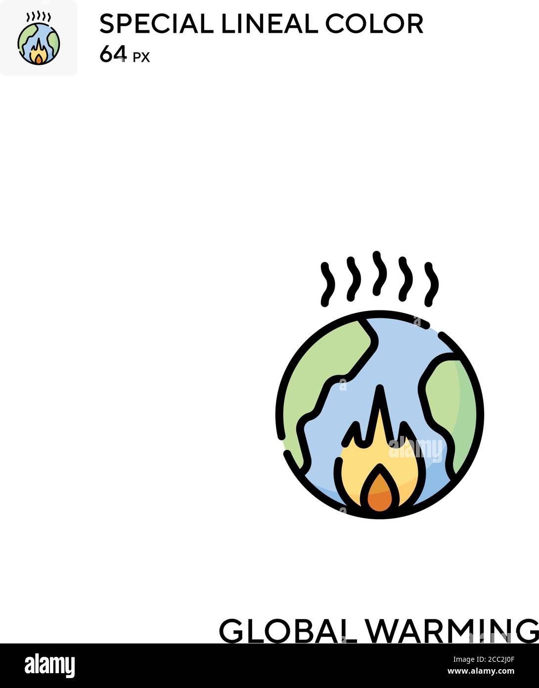 Global warming Special lineal color vector icon. Global warming icons ...