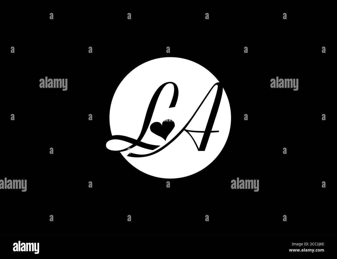 Initial Monogram Letter L A Logo Design Vector Template. L A monogram ...