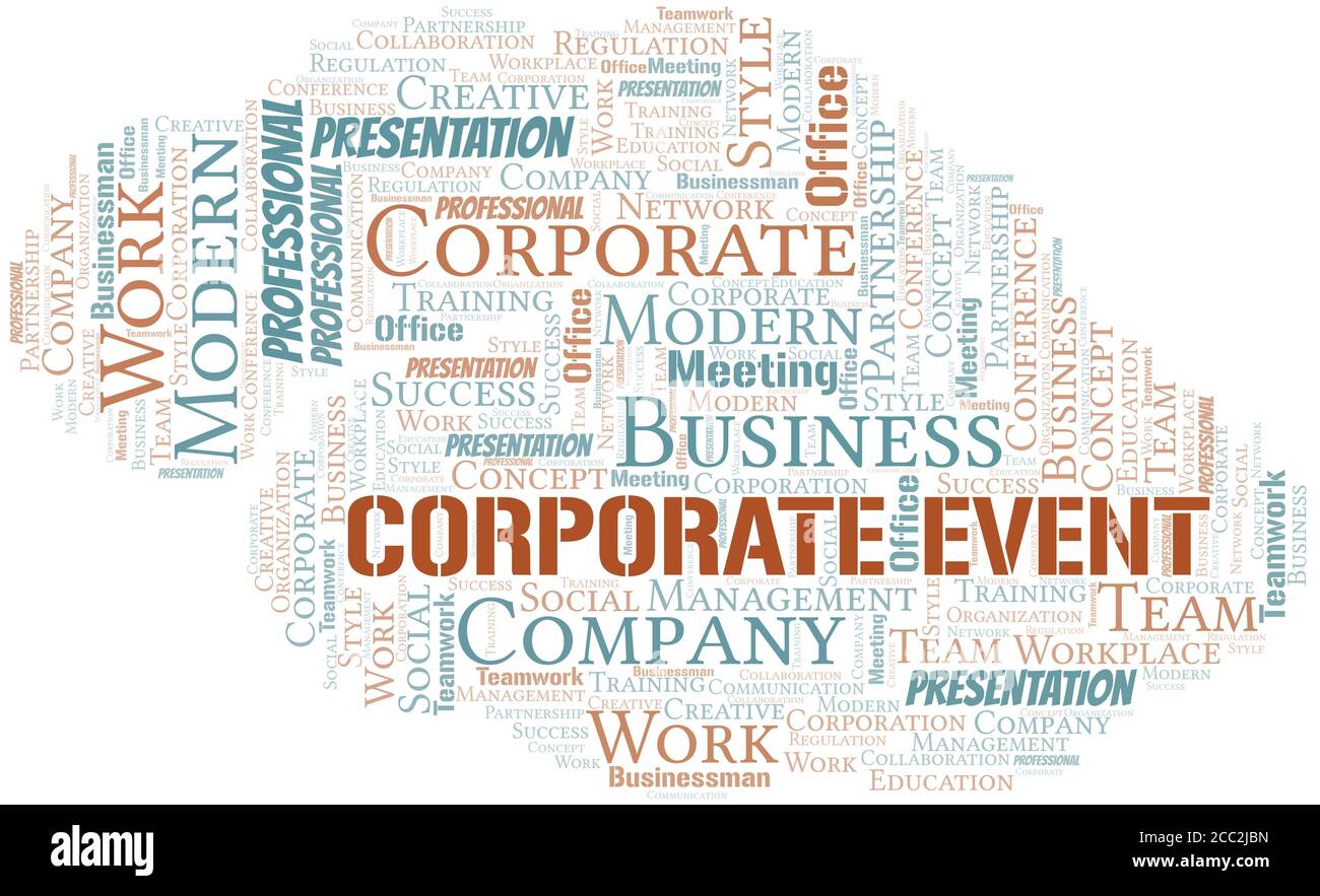 Corporate Event vector word cloud, made with the text only Stock Vector ...