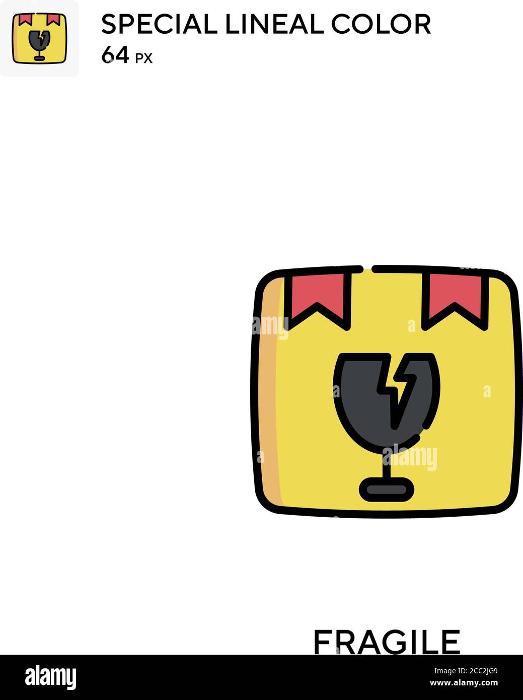 Fragile Special lineal color vector icon. Fragile icons for your ...