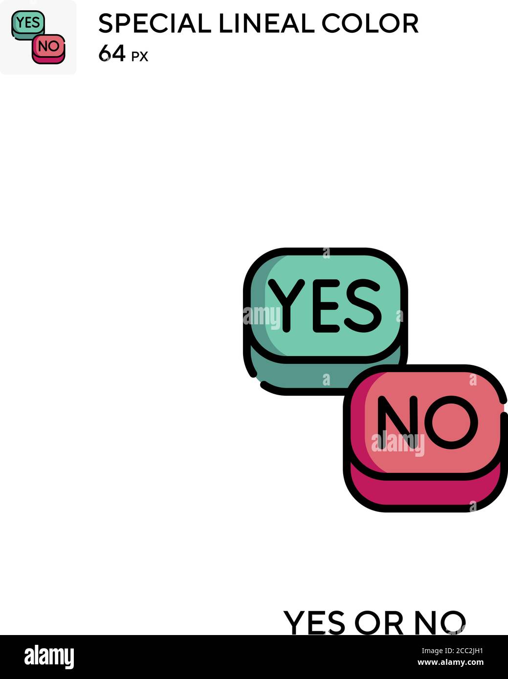 Yes or no Special lineal color vector icon. Yes or no icons for your ...