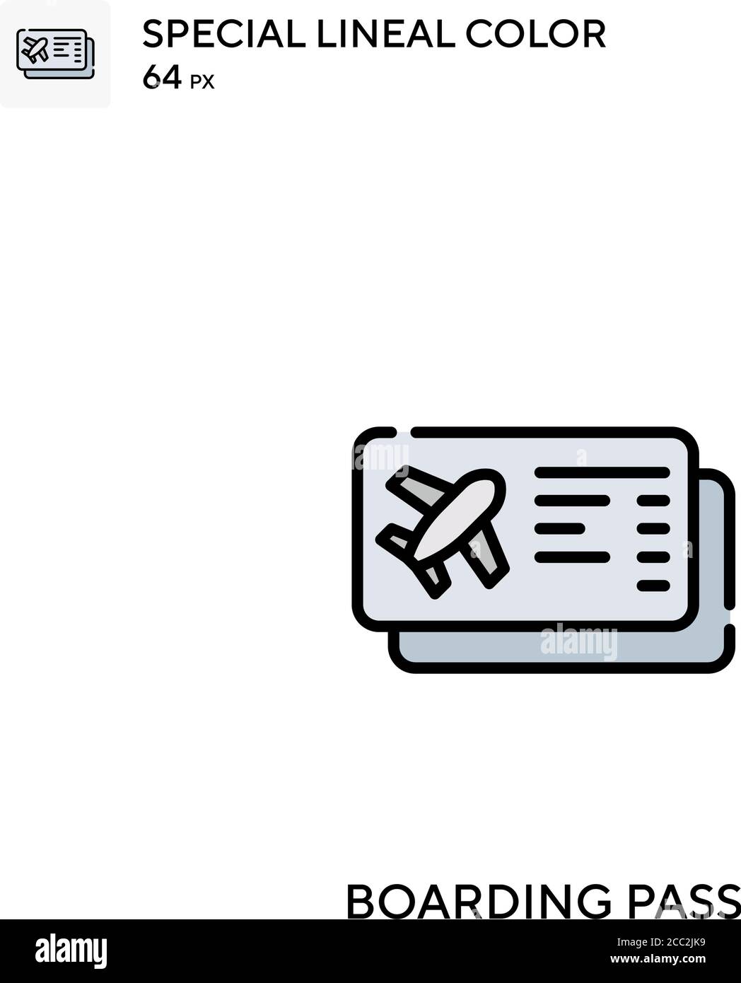 Boarding pass Special lineal color vector icon. Boarding pass icons for ...