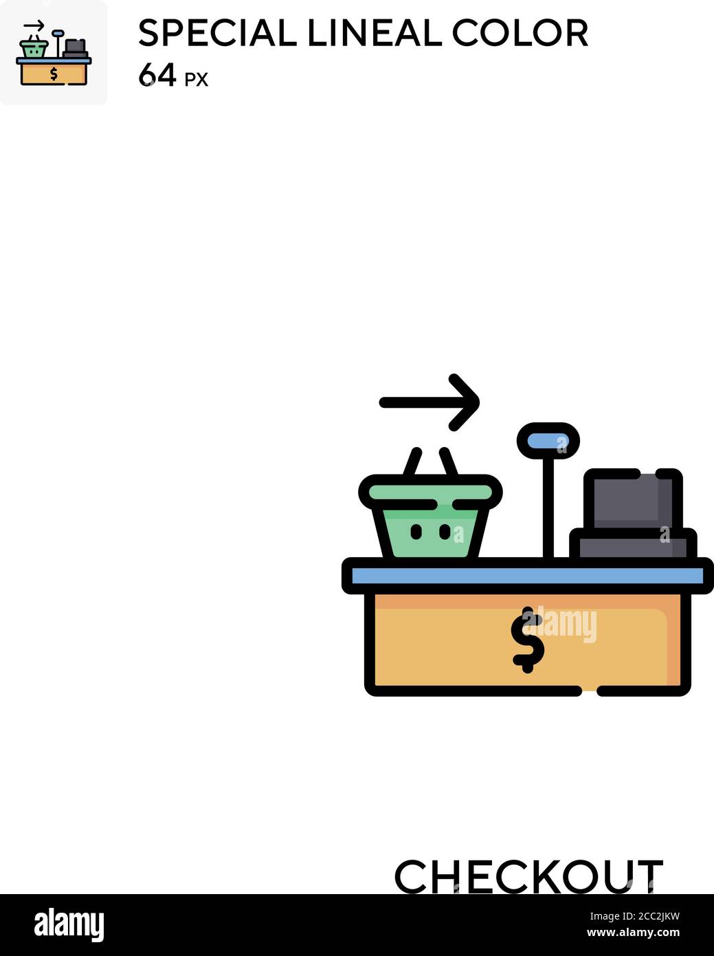 Checkout Special lineal color vector icon. Checkout icons for your ...