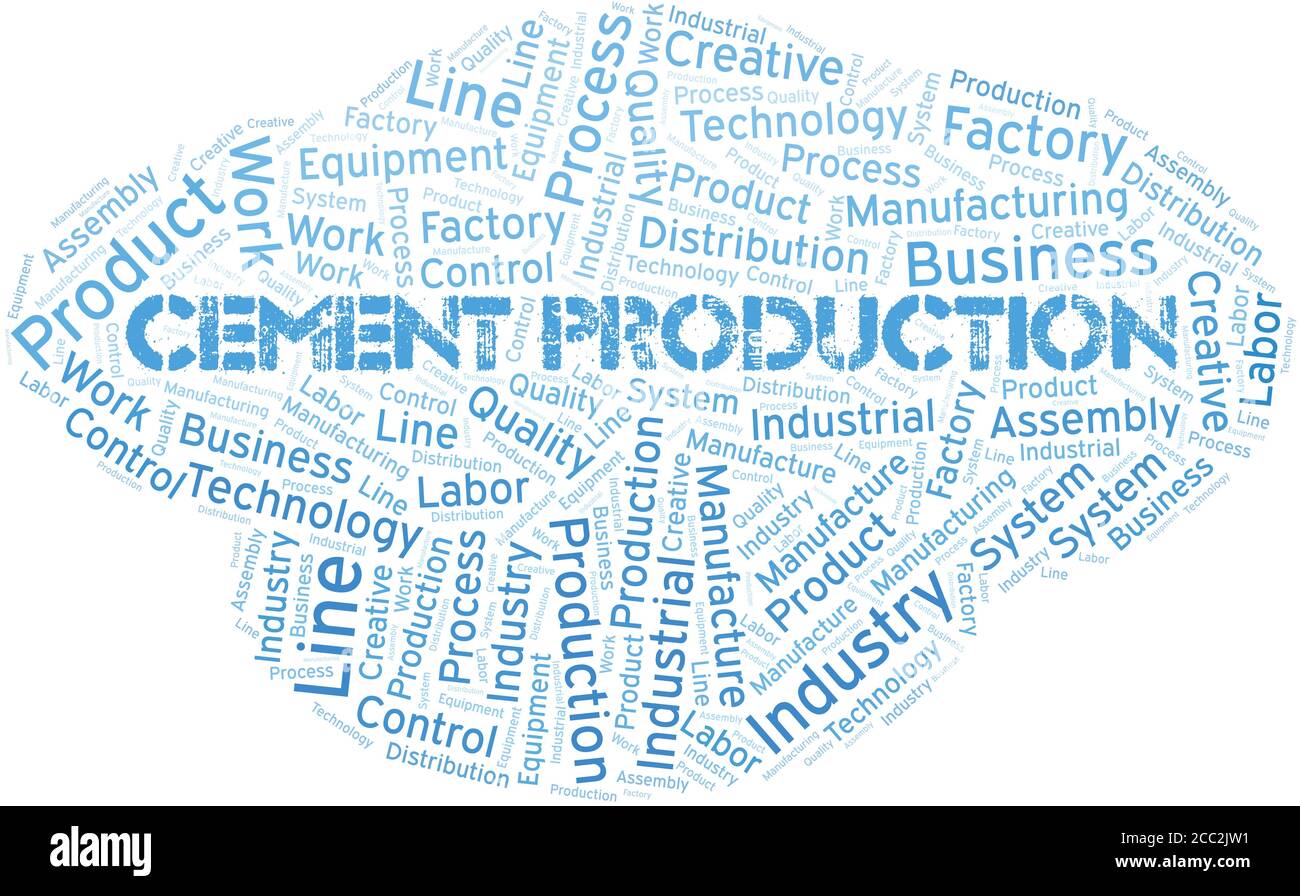 Cement Production word cloud create with the text only Stock Vector ...