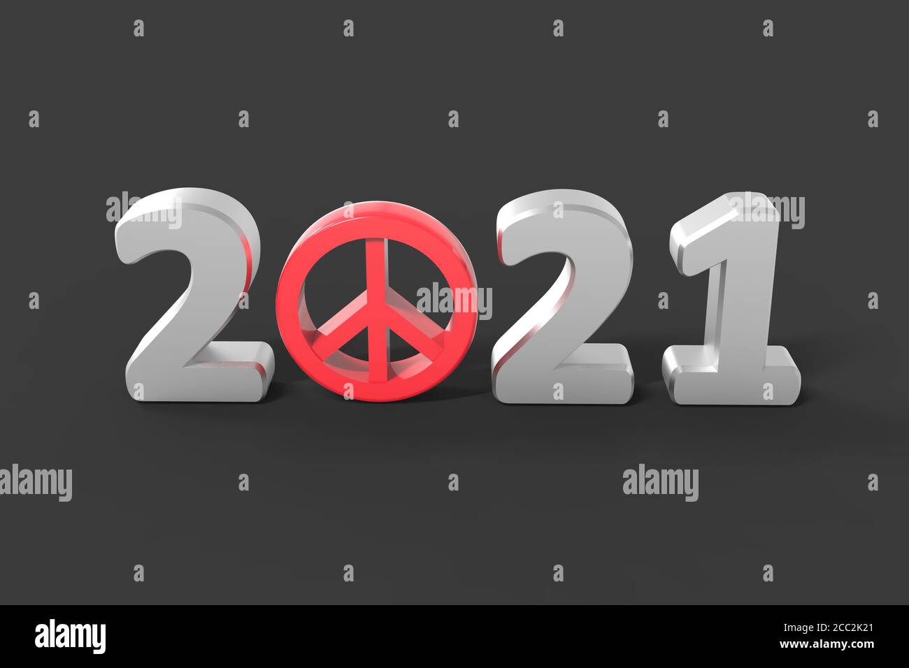 Happy International Year of Peace and Trust 2021 3D illustration in Red ...