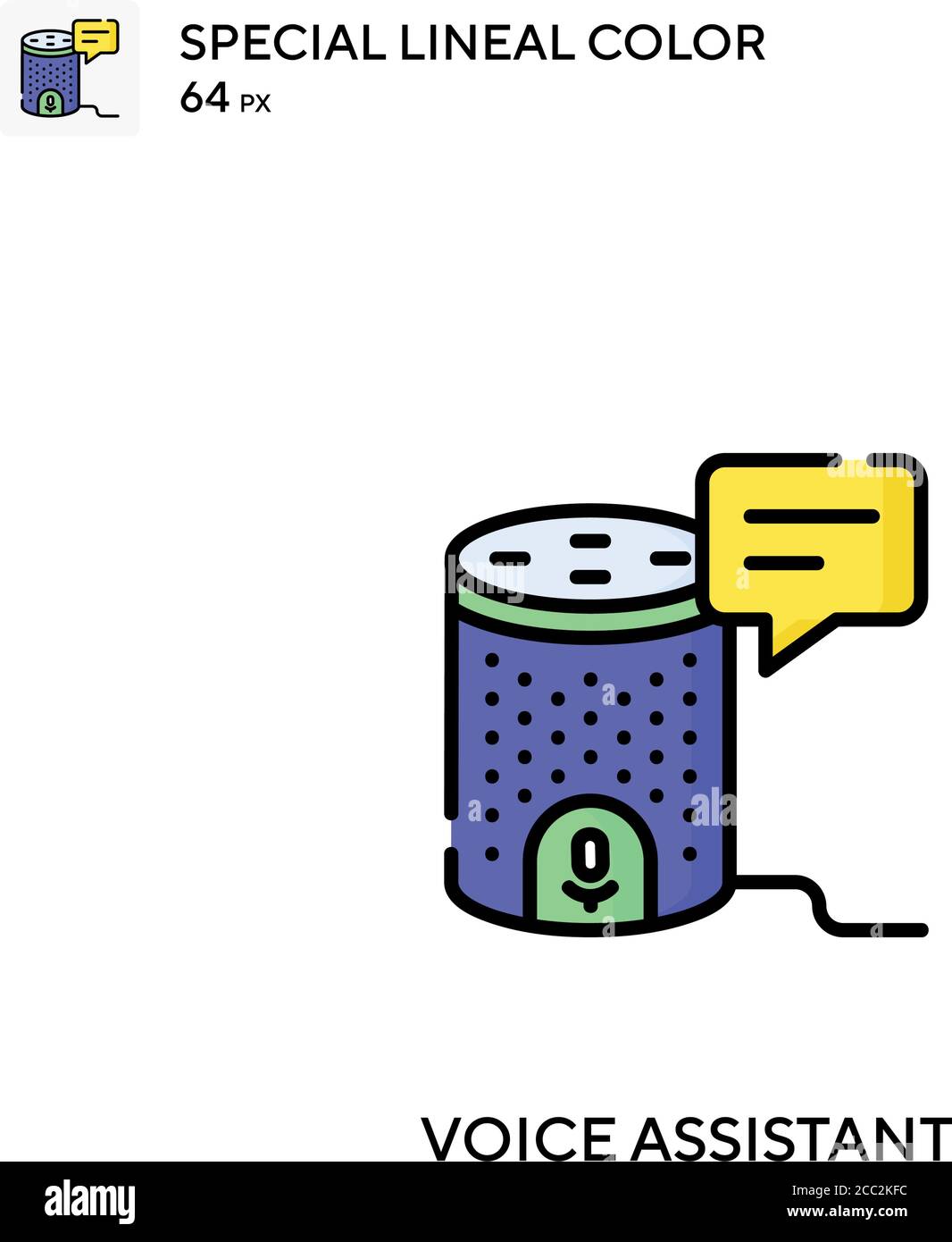 Voice assistant Special lineal color vector icon. Voice assistant icons ...