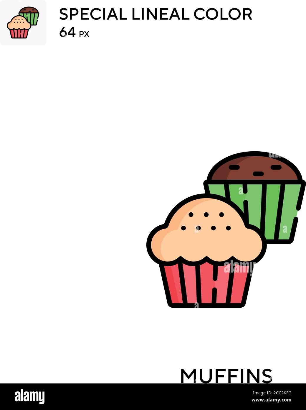 Muffins Special lineal color vector icon. Muffins icons for your business project Stock Vector ...