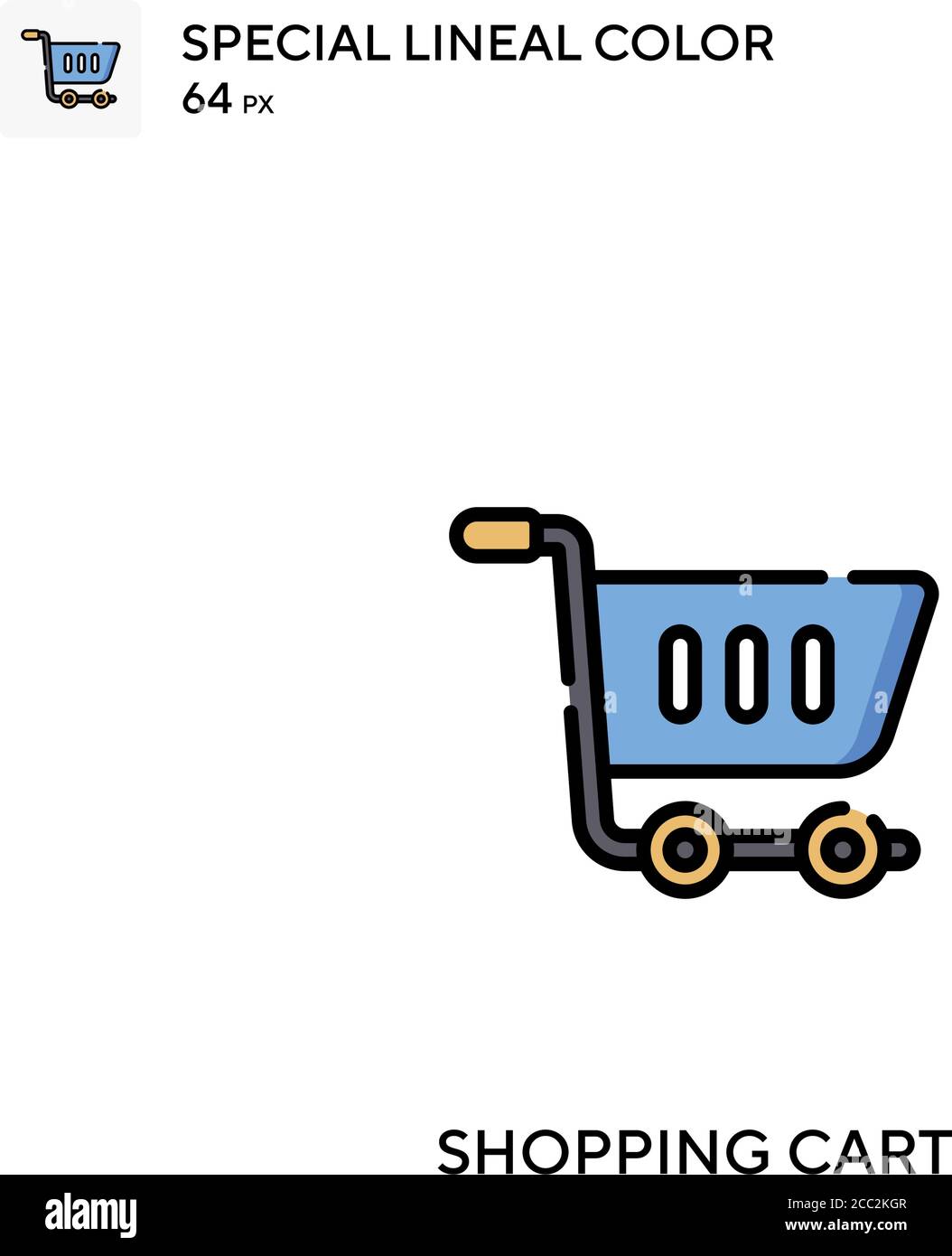 Shopping cart Special lineal color vector icon. Shopping cart icons for ...