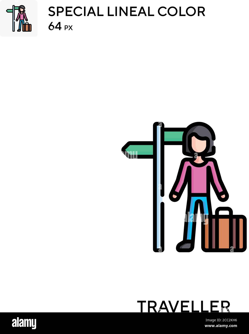 Traveller Special lineal color vector icon. Traveller icons for your ...