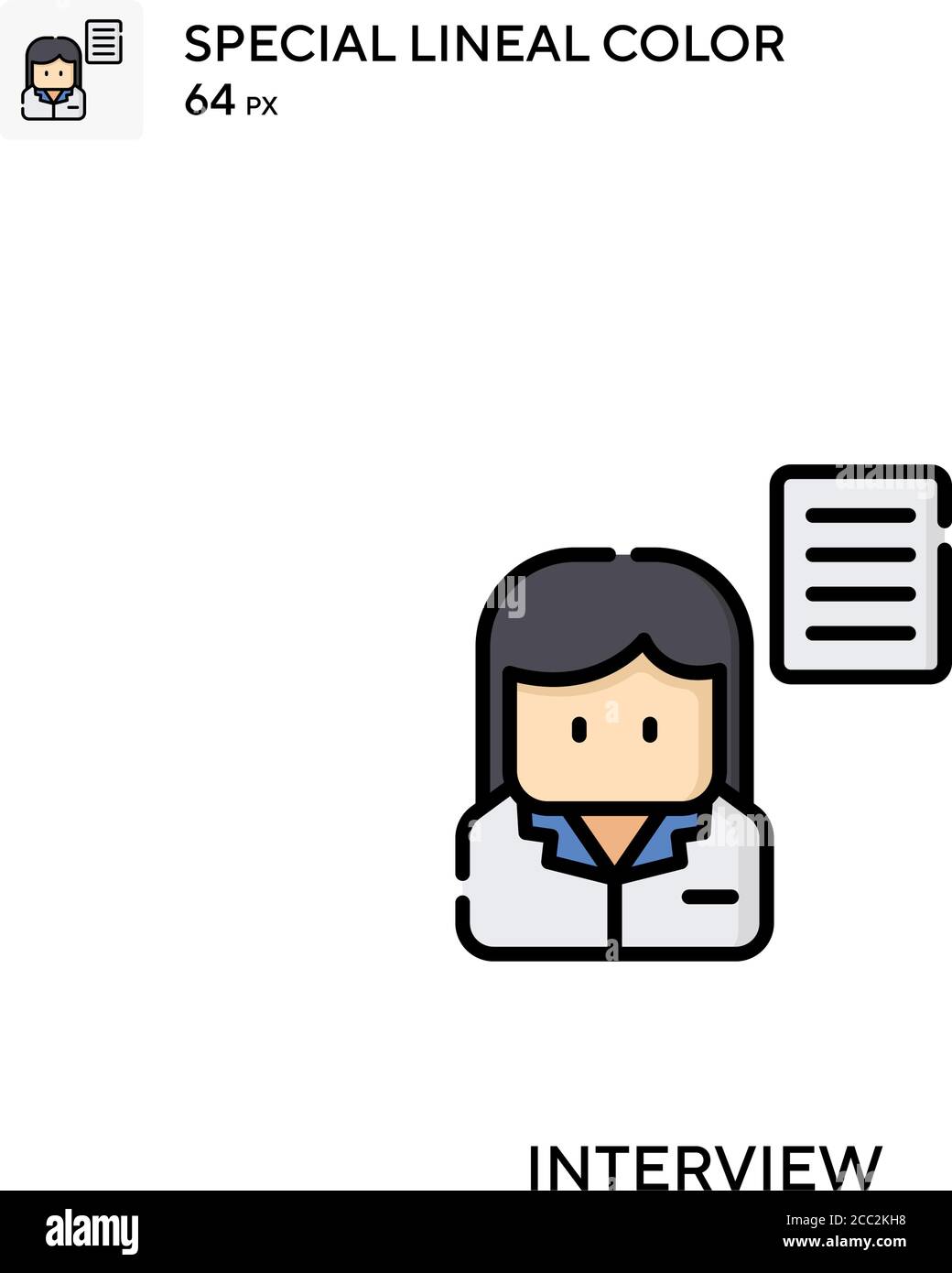 Interview Special lineal color vector icon. Interview icons for your ...