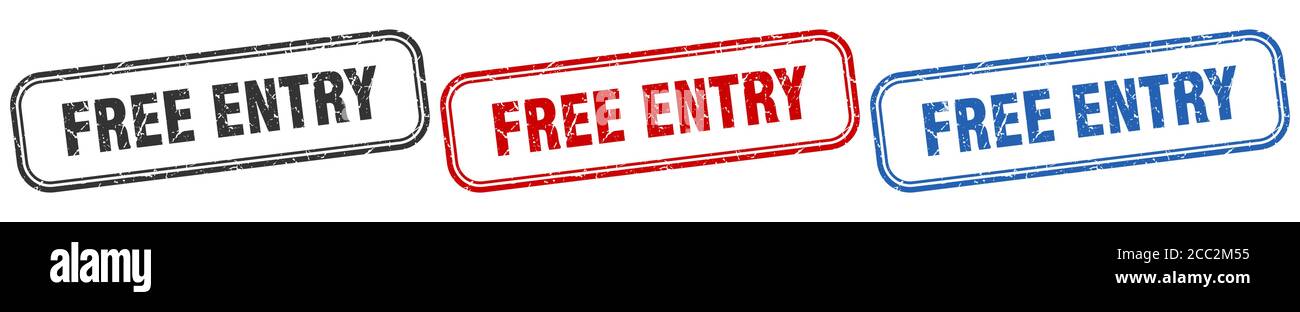 free entry square isolated sign set. free entry stamp Stock Vector Image & Art - Alamy
