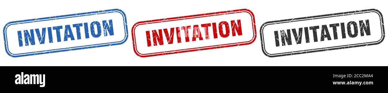 invitation square isolated sign set. invitation stamp Stock Vector ...