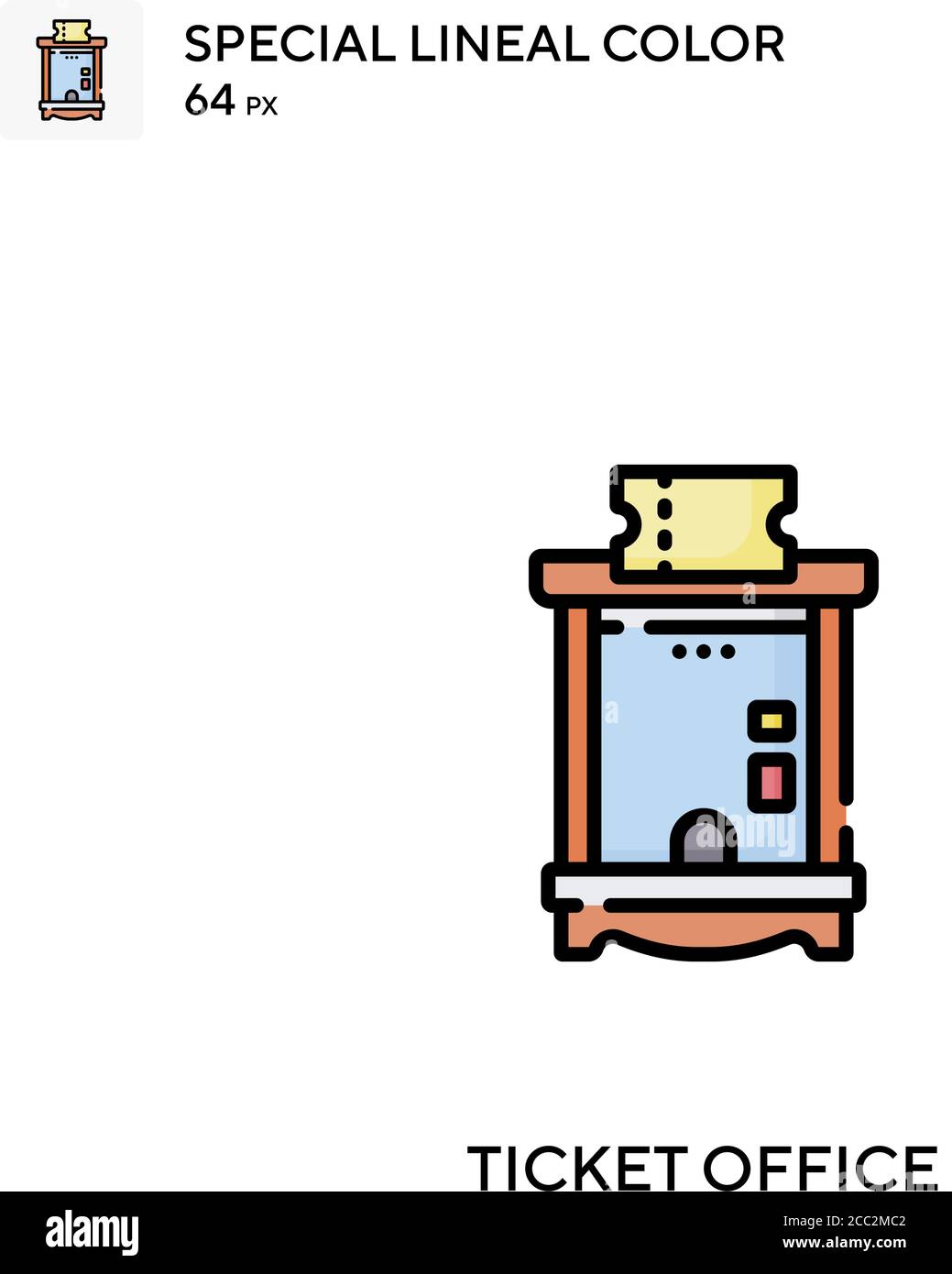 Ticket office Special lineal color vector icon. Ticket office icons for ...