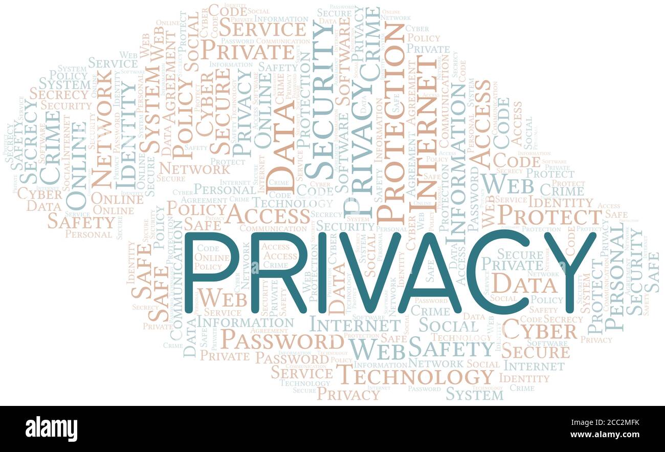 Privacy vector word cloud, made with the text only Stock Vector Image ...
