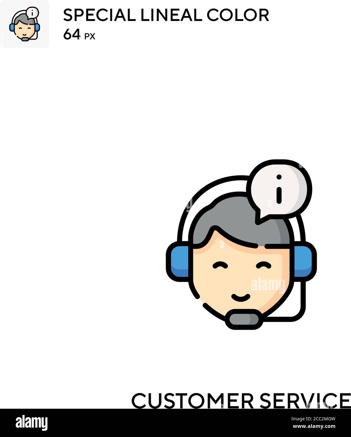 Customer service Special lineal color vector icon. Customer service ...