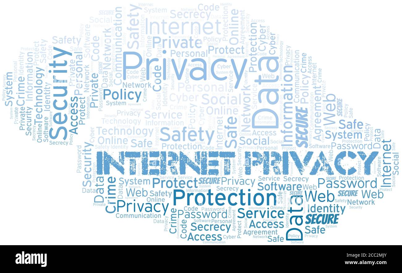 Internet Privacy vector word cloud, made with the text only Stock ...