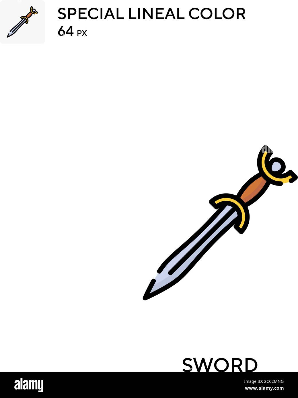 Sword Special lineal color vector icon. Sword icons for your business ...