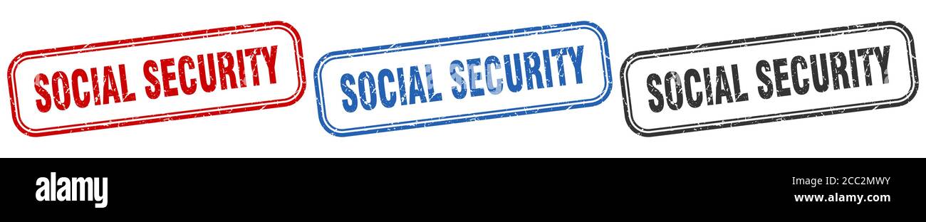 social security square isolated sign set. social security stamp Stock ...