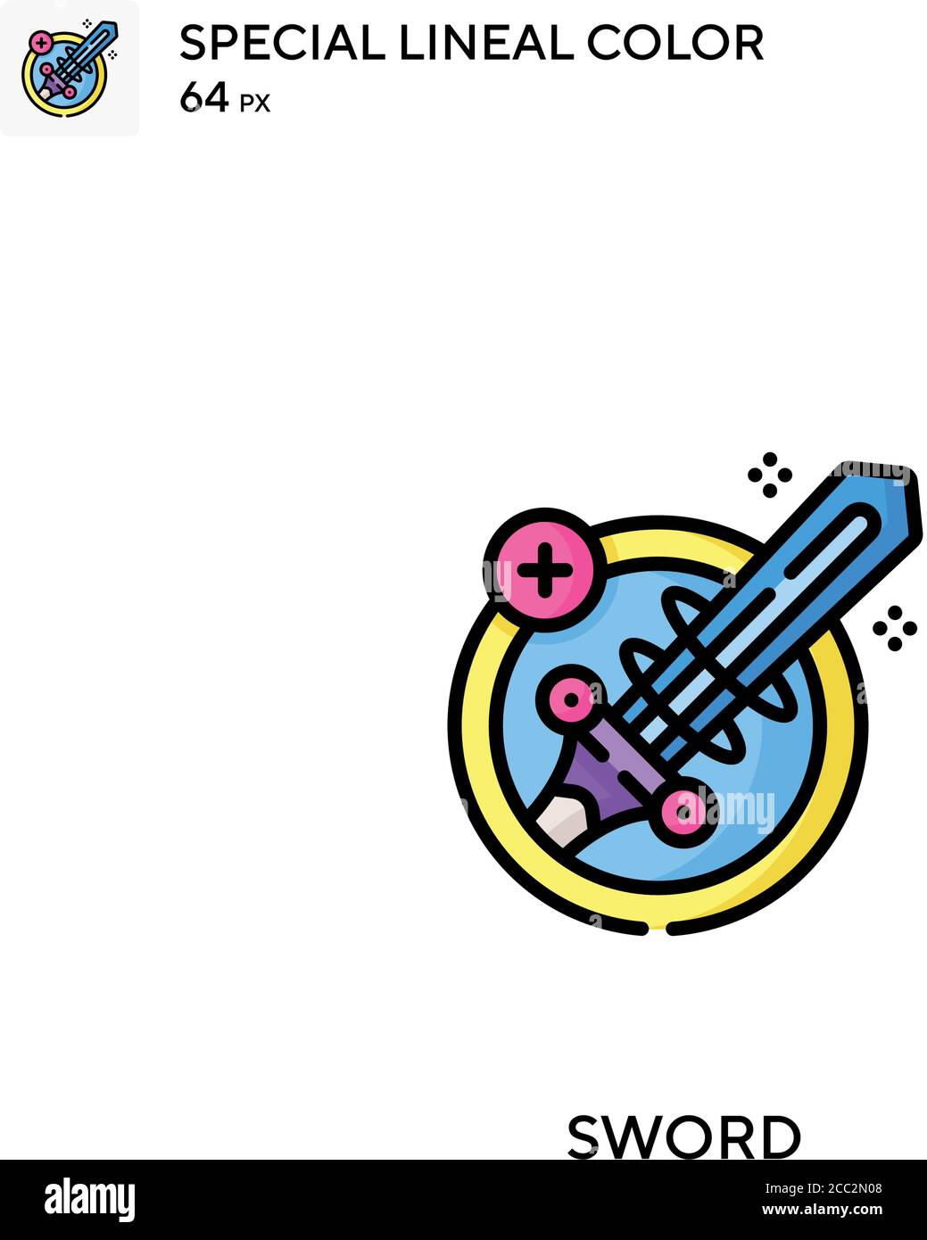 Sword Special lineal color vector icon. Sword icons for your business ...