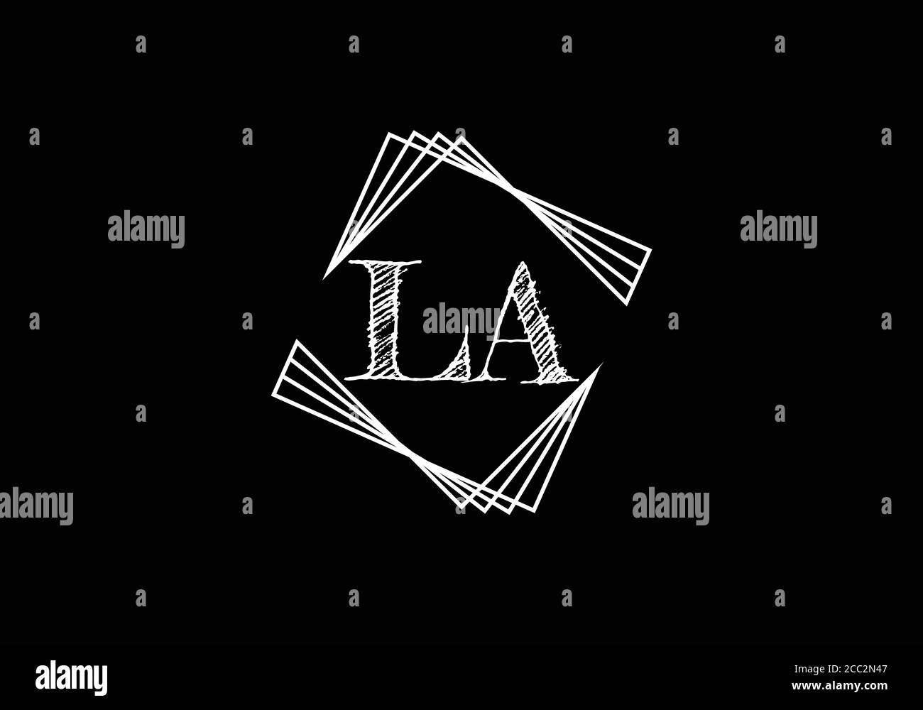 Initial Monogram Letter L A Logo Design Vector Template. L A monogram ...