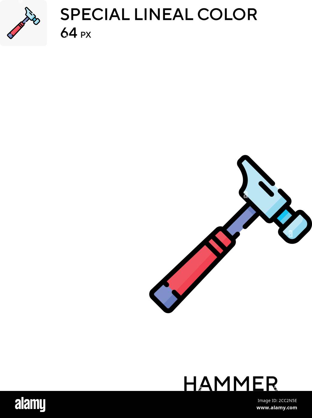 Hammer Special lineal color vector icon. Hammer icons for your business ...